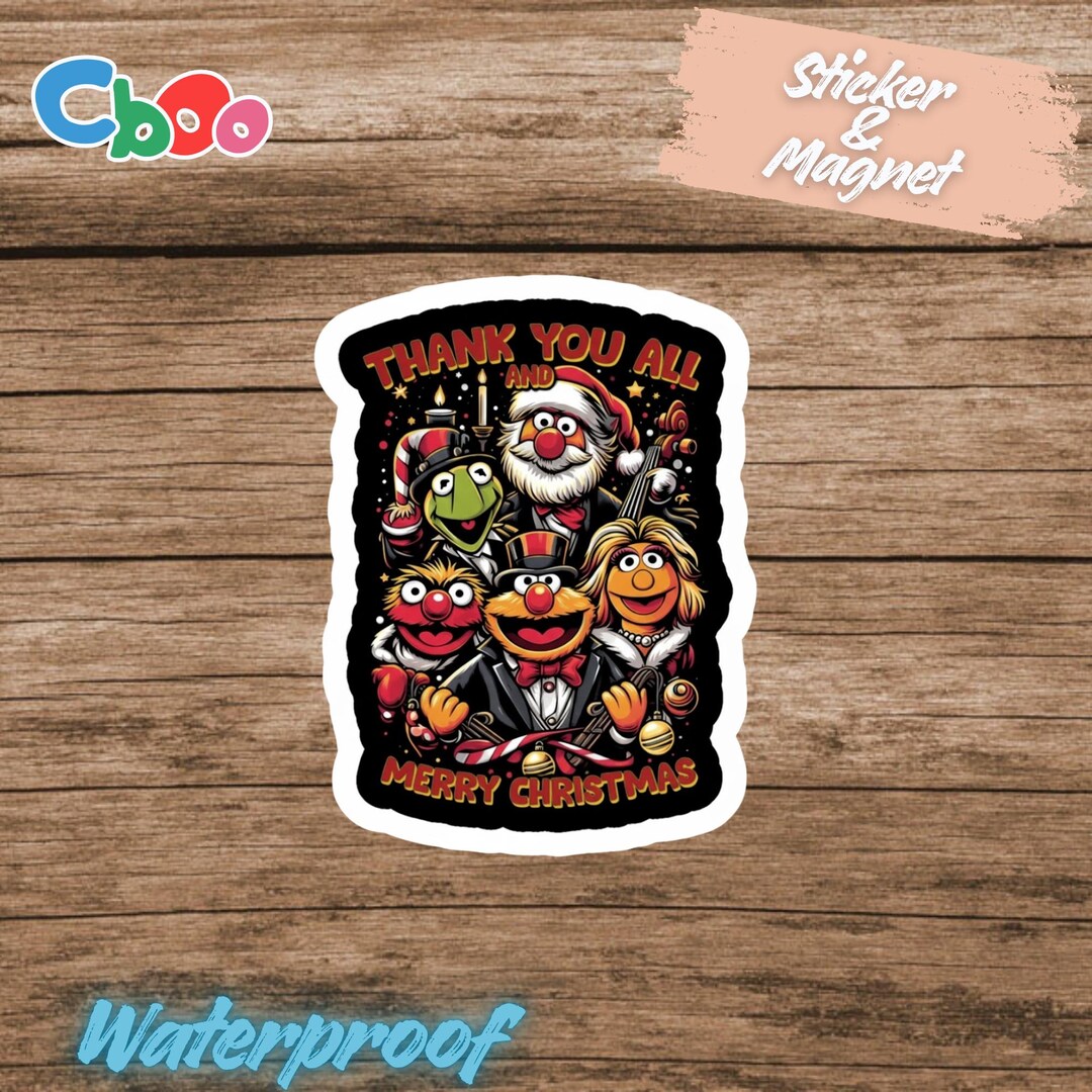 Muppets Christmas Sticker | Thank You All & Merry Christmas Decal ...