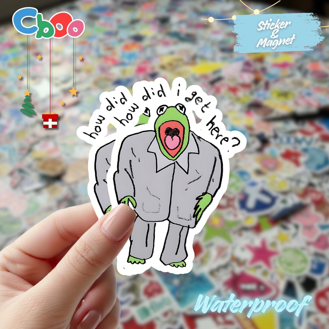 Kermit Meme Sticker | Muppets Viral Gift | Waterproof Vinyl for Laptop ...