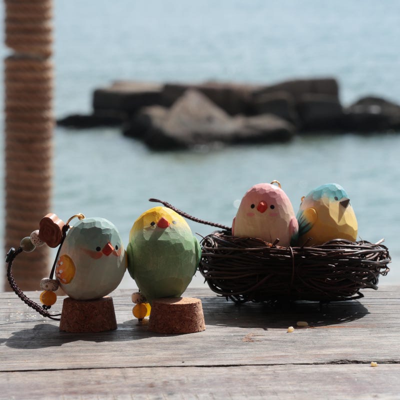 Handmade Carved Wood Bird - Etsy