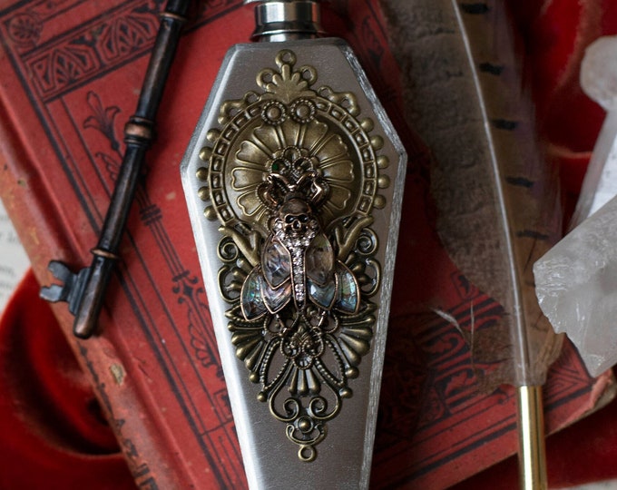 Scarab Beetle Coffin Flask, Gothic Flask, Coffin Bottle, Scarab Potion ...