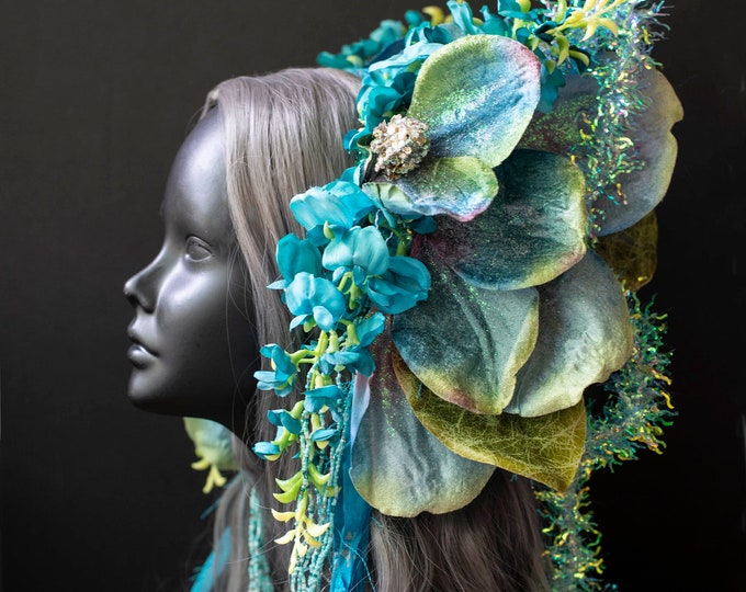 Blue Flower Fairy Headdress for Fairy Costumes, Fairytale Weddings ...