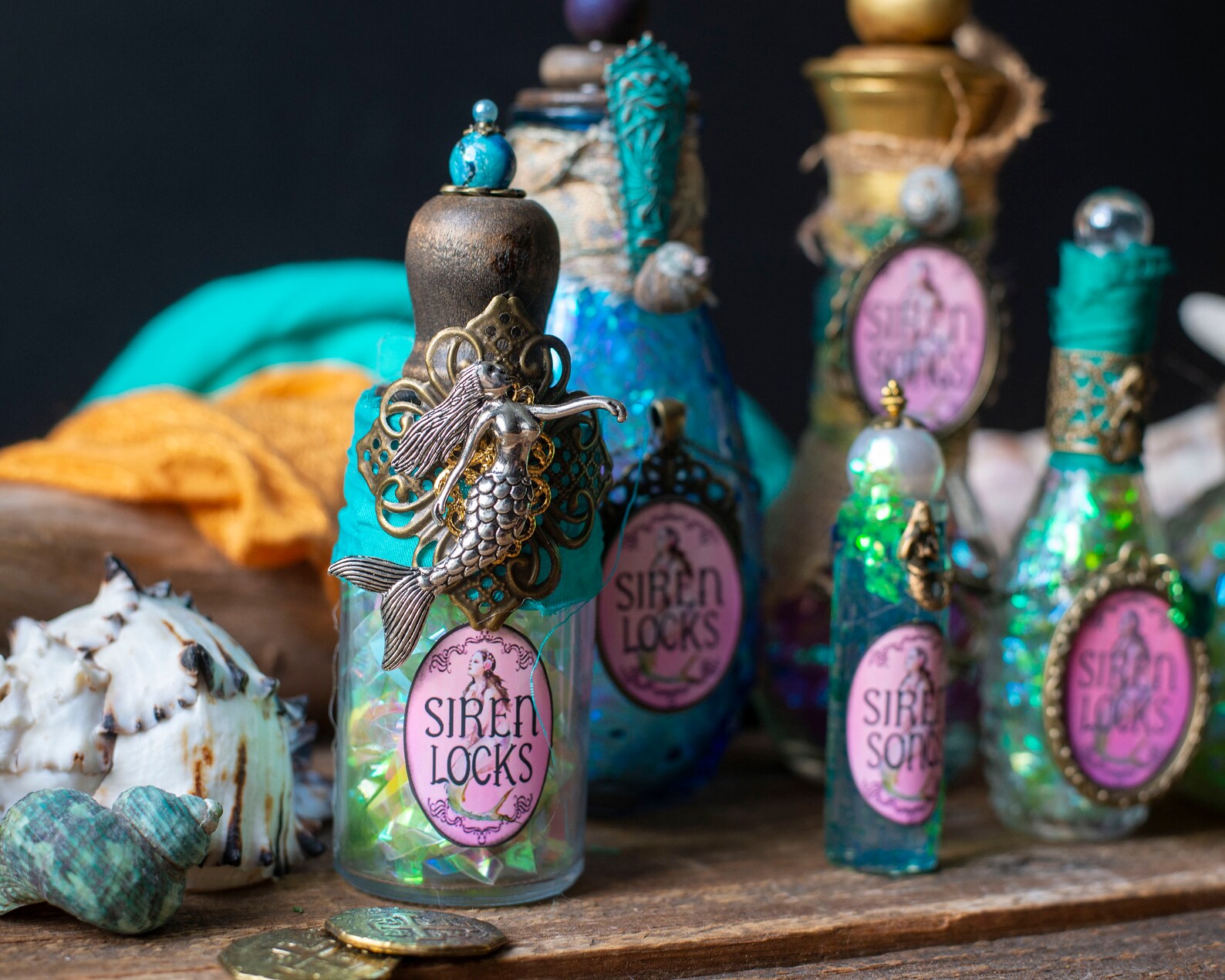 Mermaid Potion Bottles Sea Witch Potions Halloween Potion - Etsy