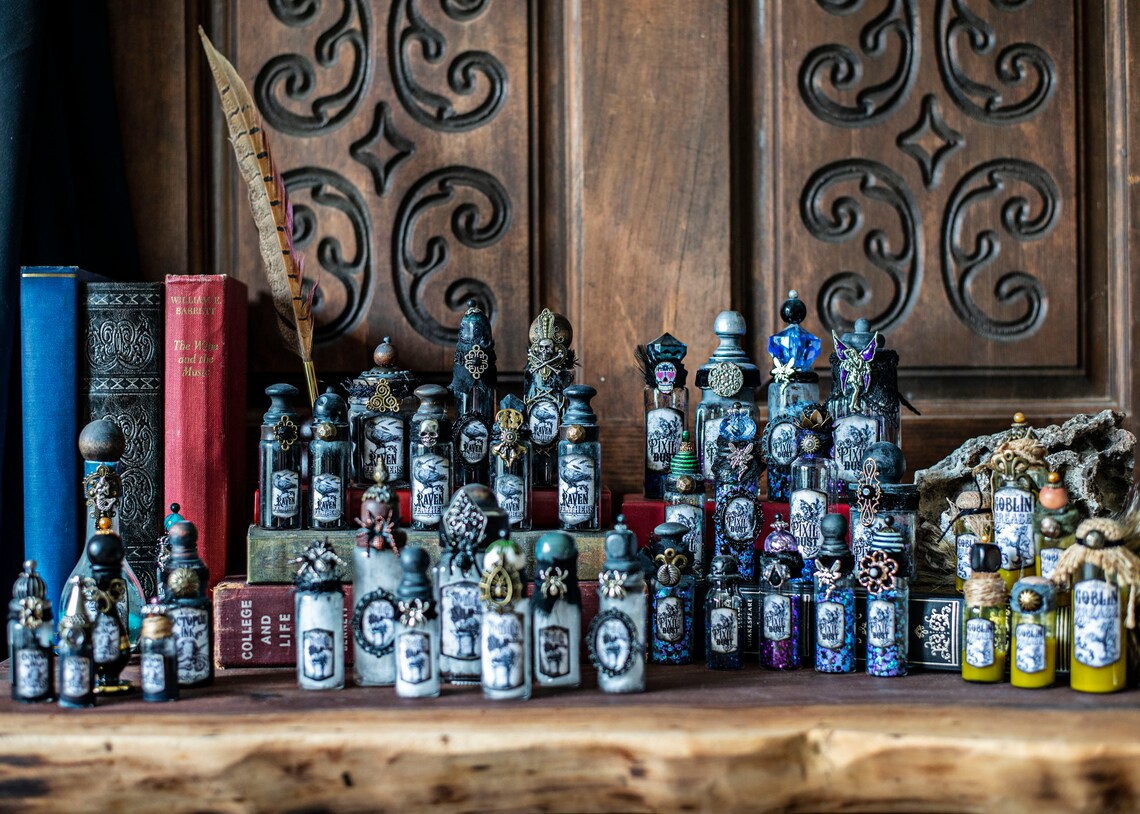 Dark Fairy Potion Bottles Halloween Decor Halloween Potion | Etsy