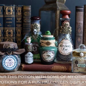 Wool of Bat Potion Bottles Halloween Decor Altered Glass - Etsy