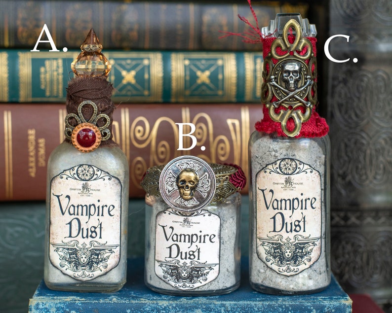 Vampire Dust Potion Bottles Altered Art Potion Bottles - Etsy
