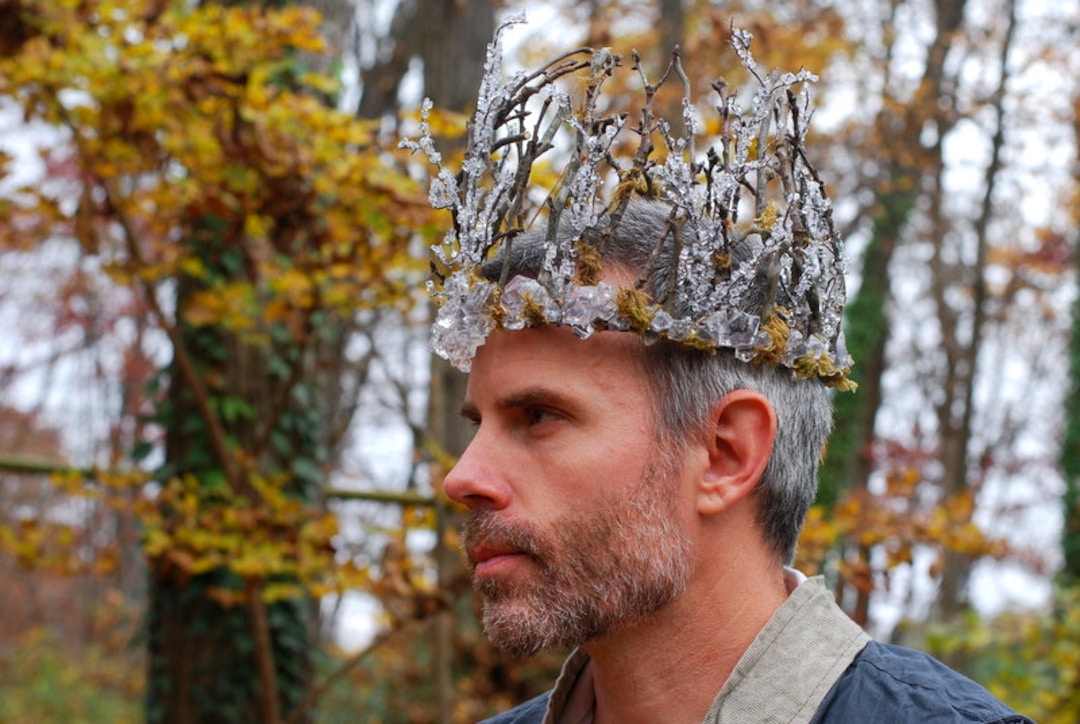 Winter Wedding Crown for Men, Mens Winter Ice Crown, Mens Woodland ...