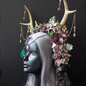 Purple Faun Antler Headdress, Purple Horned Headdress Faun Costume ...