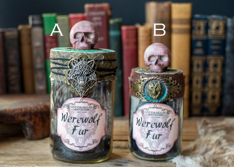 Werewolf Fur Potion Bottle: Gothic Halloween Apothecary Decor - Etsy