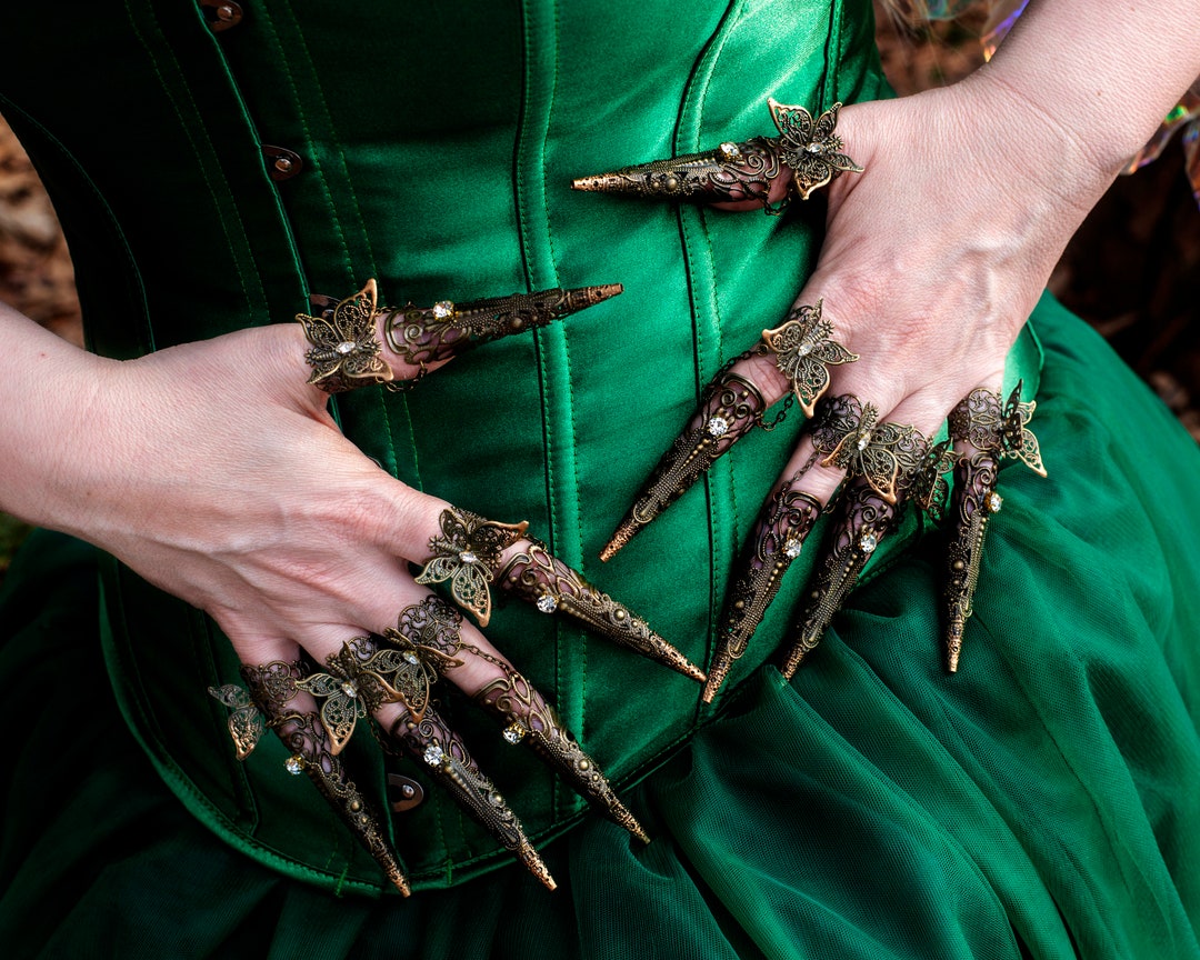 Butterfly Nail Claws, Finger Claws, Metal Claws, Fairy Claws, Elven ...