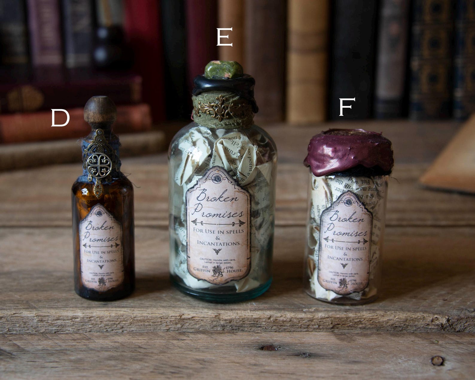 Broken Promises Potion Bottle: Gothic Book Page Art for a Curiosity ...