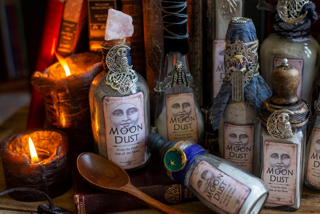 Moon Dust Potion Bottles, Halloween Potion Bottles, Moon Magic Potions ...