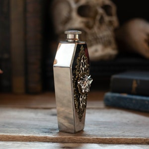 Coffin Flask, Deaths Head Moth Flask, Vampire Flask, Gothic Coffin ...