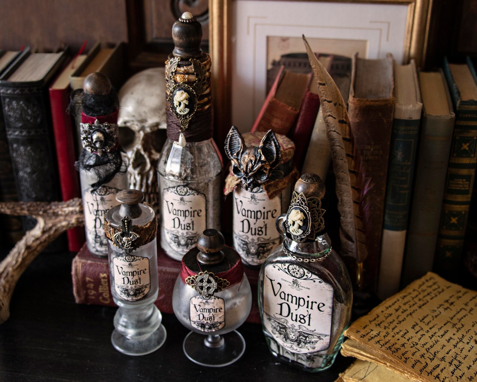 Large Vampire Dust Potion Bottles Altered Art Potion Bottles - Etsy
