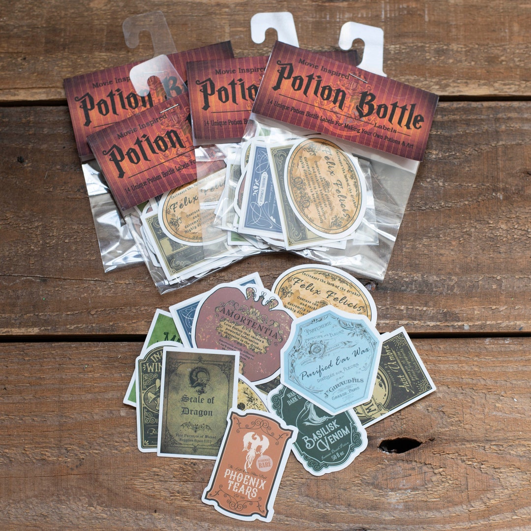Set of Potion Bottle Label Stickers, DIY Potion Bottles, Halloween ...