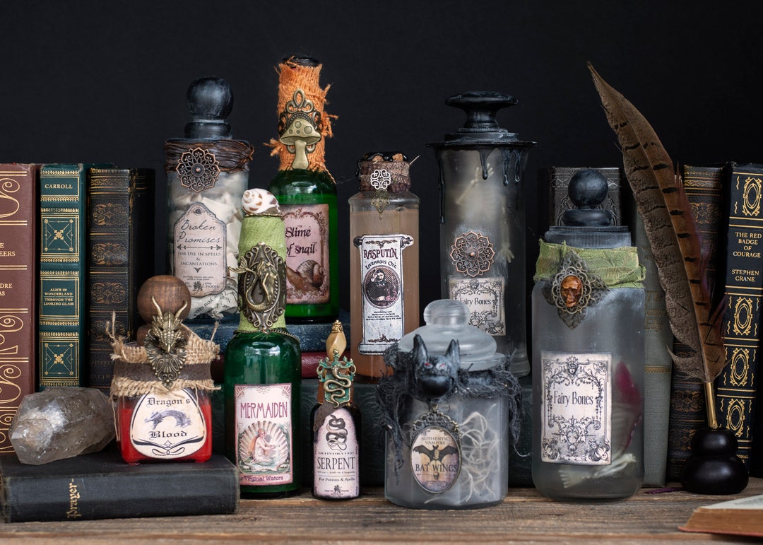 Dark Fairytale Potion Bottles Halloween Potions Magic - Etsy
