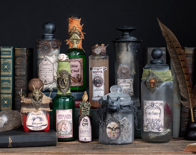Dark Fairytale Potion Bottles Halloween Potions Magic - Etsy