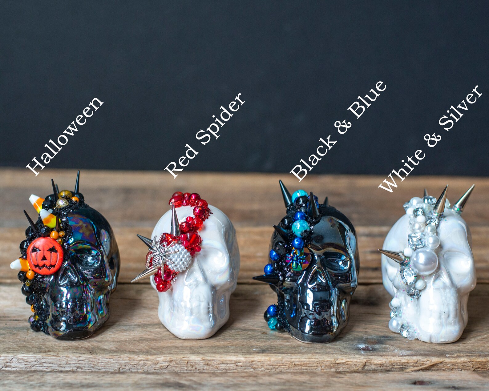 Spiked Skull Sculpture Crystal Skull Purple Skull Black - Etsy