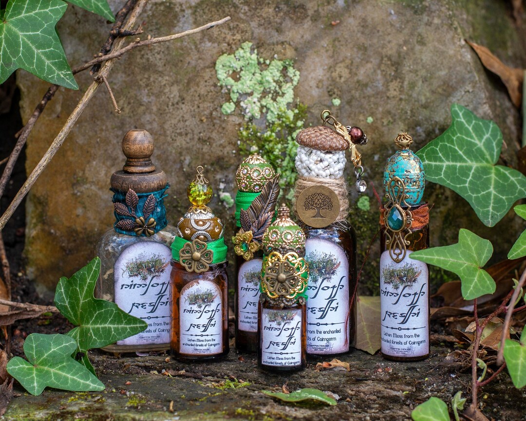 Enchanted Forest Moss Potion Bottle: Upcycled Glass, Mixed Media Art - Etsy