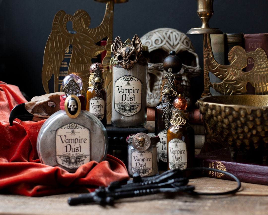 Vampire Dust Potion Bottles, Altered Art Potion Bottles, Halloween ...