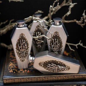 Rhinestone Skeleton Coffin Flask, Halloween Potion Bottle, Coffin Shaped Bottle, Coffin Flask ...