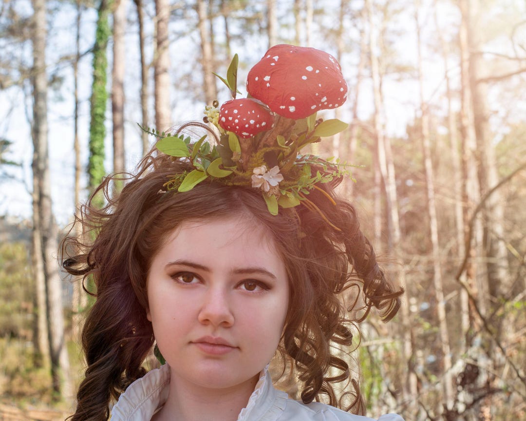 Forest Toadstool Headpiece – Handmade Mushroom Crown With Moss and ...