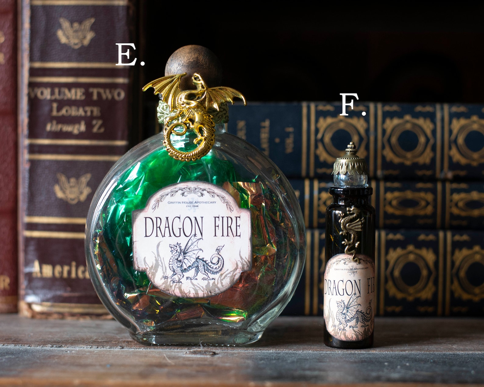 Green Dragon Fire Potion Bottle: Altered Art Fantasy Decor - Etsy