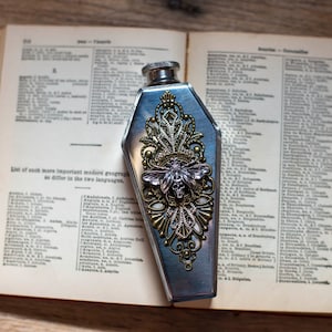 Coffin Flask, Deaths Head Moth Flask, Vampire Flask, Gothic Coffin ...