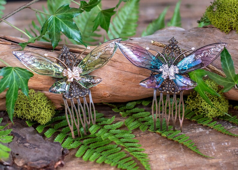 Butterfly Fairy Wing Hair Comb Fairy Hair Comb Forest - Etsy