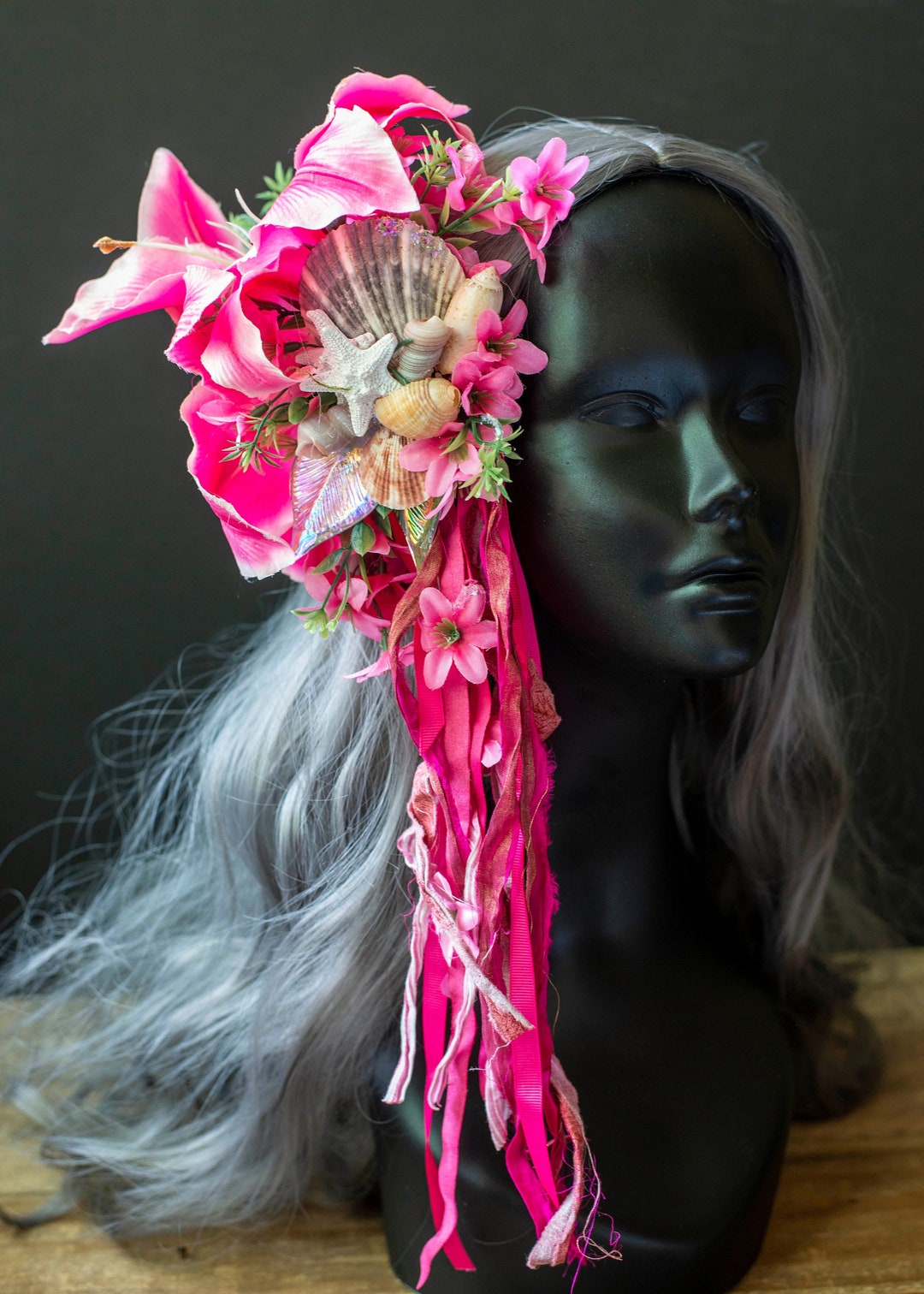 Pink Lily Mermaid Headpiece for Mermaid Costumes, Beach Weddings, Photo ...