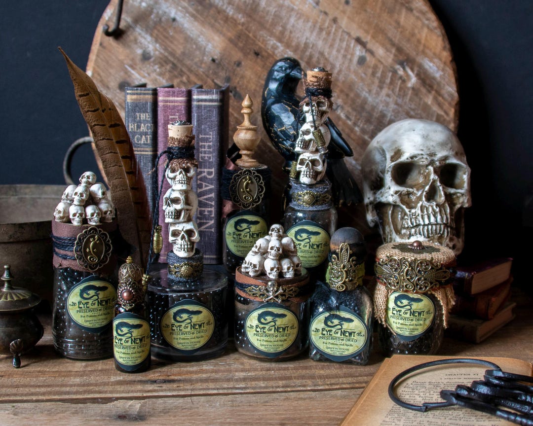 Eye of Newt Potion, Witch Potion Bottle, Halloween Decor, Bookcase ...