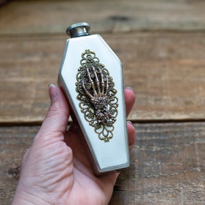 Rhinestone Skeleton Coffin Flask, Halloween Potion Bottle, Coffin Shaped Bottle, Coffin Flask ...