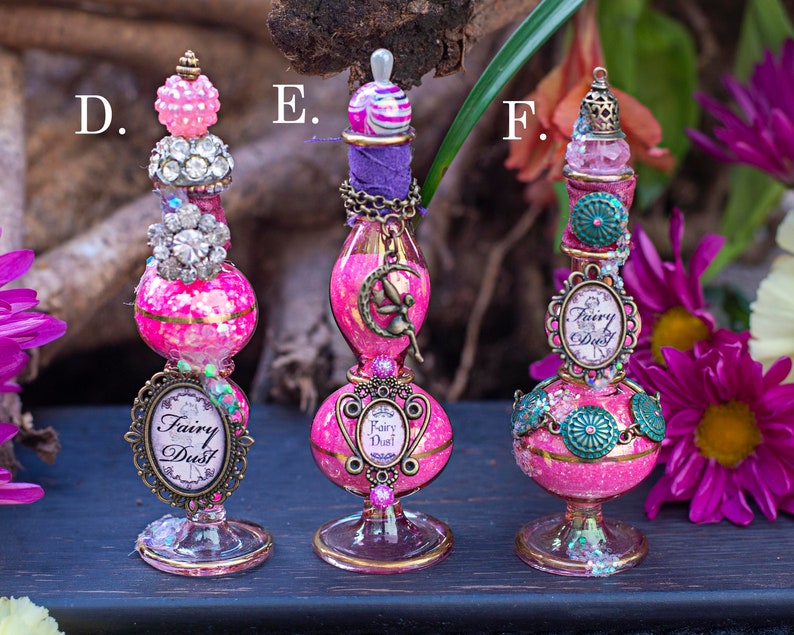Pink Fairy Dust Potion Bottles Made From Upcycled Altered - Etsy