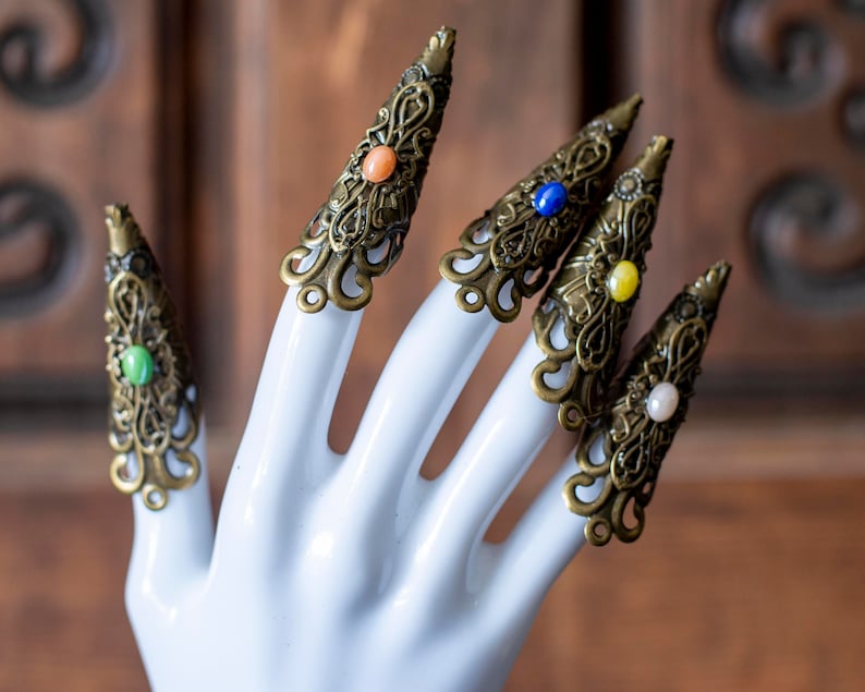 Set of Rainbow Nail Claws Finger Claws Metal Claws Claw - Etsy