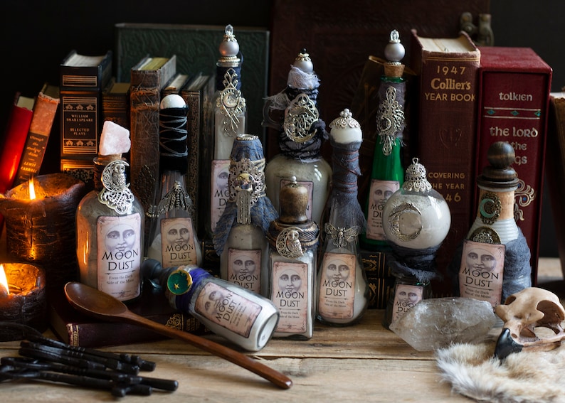Moon Dust Potion Bottle, Halloween Display, Bookshelf Decor - Etsy