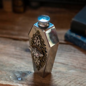 Coffin Flask, Deaths Head Moth Flask, Vampire Flask, Gothic Coffin ...