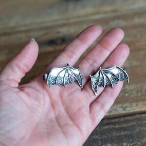 Antique Silver Gothic Bat Wing Hair Clips, Vampire Costume, Witch ...