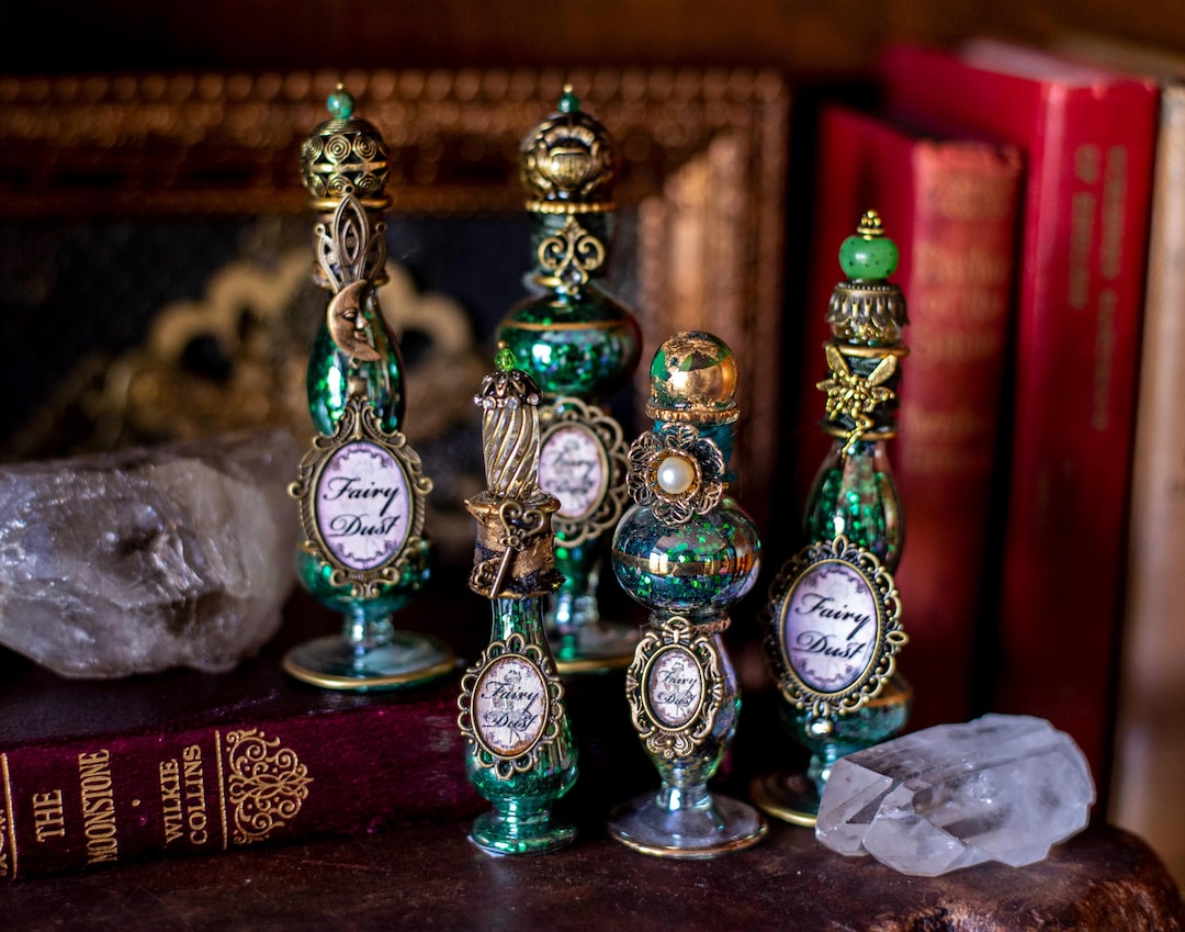 Green Fairy Dust Potion Bottles Made From Upcycled Altered Glass ...