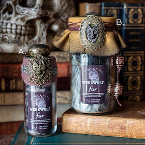 Werewolf Fur Halloween Potion Bottles With Black Label, Halloween Decor ...