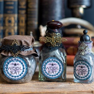 Wool of Bat Potion Bottles Halloween Decor Altered Glass - Etsy
