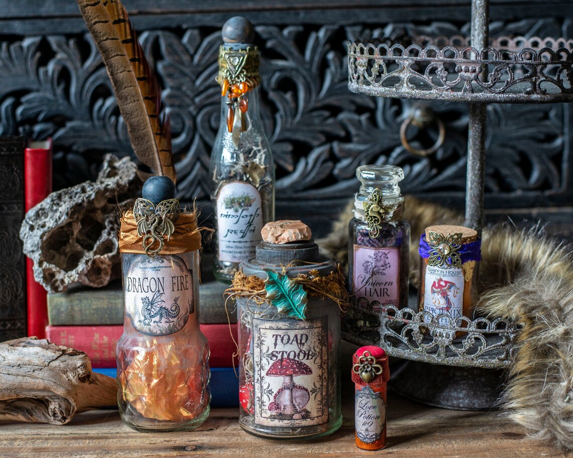 Magic Potion Bottles Magic Potions Altered Bottle Art Fairy | Etsy