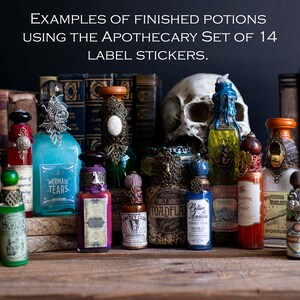 Set of Potion Bottle Label Stickers, DIY Potion Bottles, Halloween ...