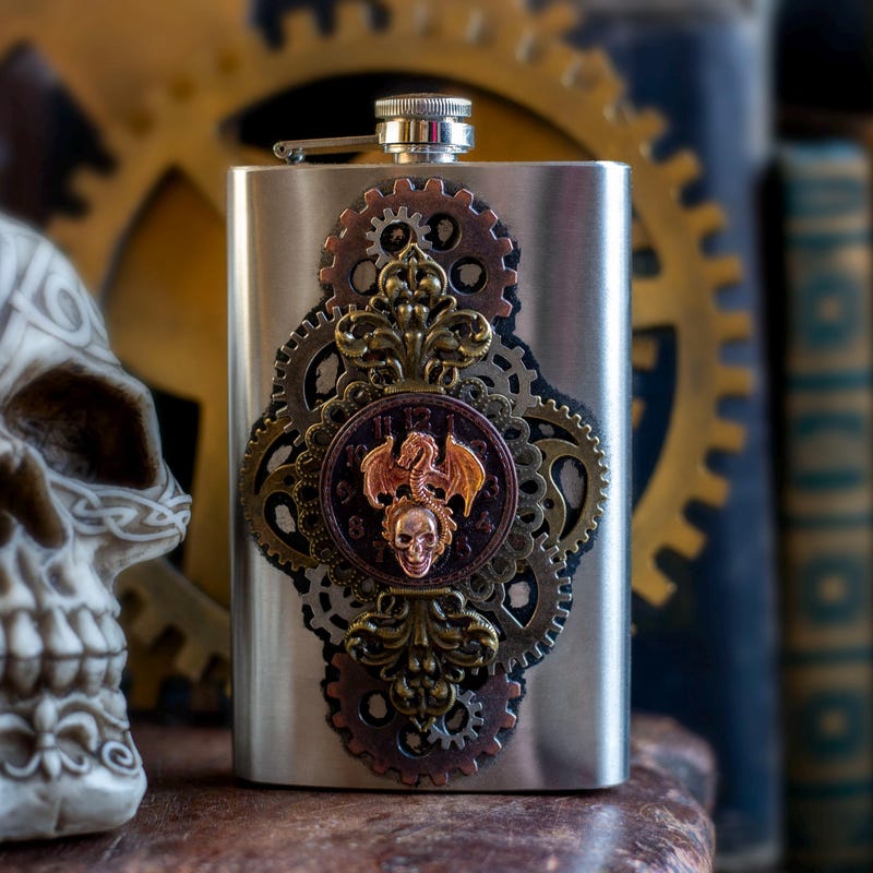 Steampunk Flask - Etsy