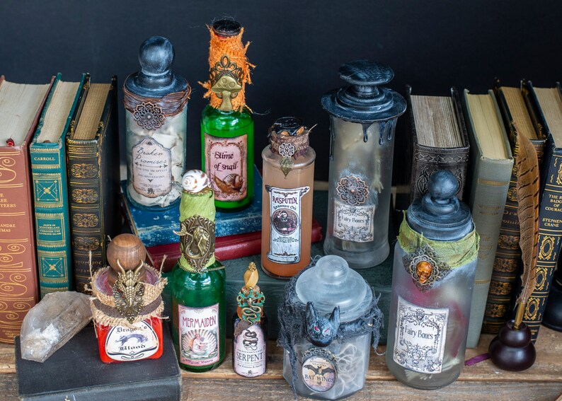 Dark Fairytale Potion Bottles Halloween Potions Magic - Etsy
