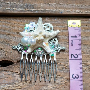 Magical Mermaid Shell Hair Comb With Pearls and Starfish, Mermaid ...