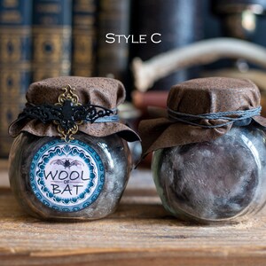 Wool of Bat Potion Bottles Halloween Decor Altered Glass - Etsy