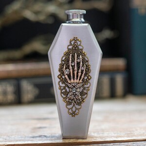 Rhinestone Skeleton Coffin Flask, Halloween Potion Bottle, Coffin Shaped Bottle, Coffin Flask ...