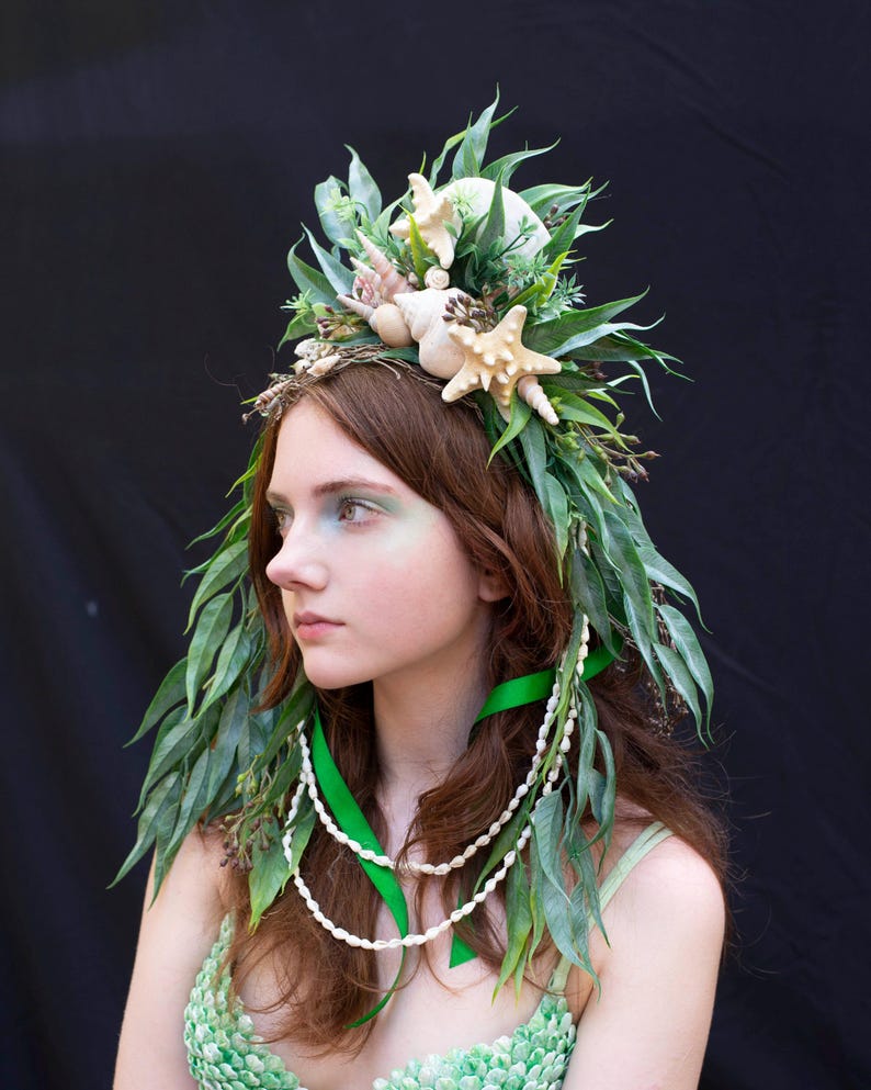 Mermaid Queen Crown, Mermaid Headdress, Mermaid Costume, Shell Crown ...