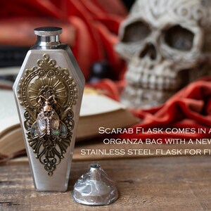 Scarab Beetle Coffin Flask, Gothic Flask, Coffin Bottle, Scarab Potion ...
