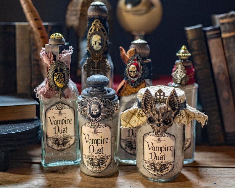 Large Vampire Dust Potion Bottles Altered Art Potion Bottles - Etsy