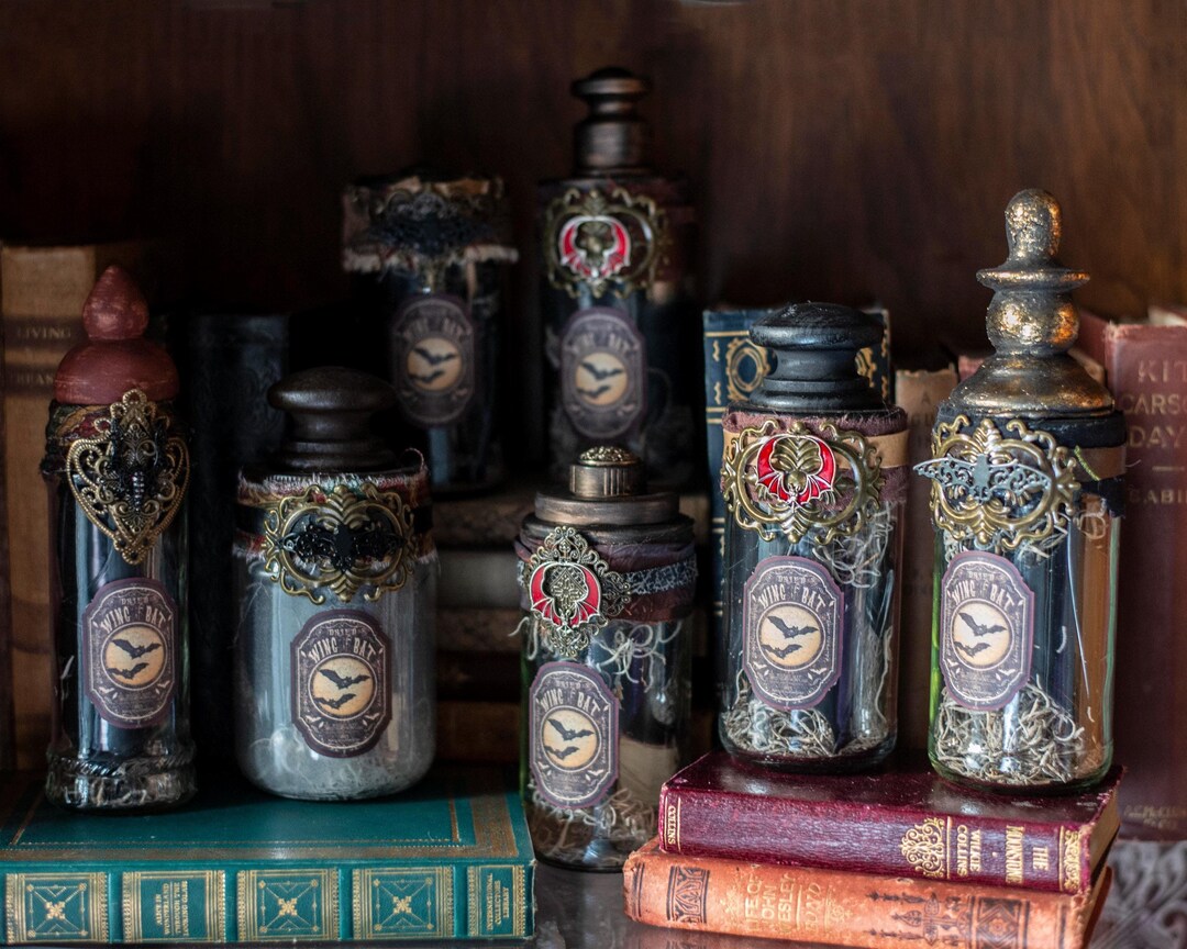 Bat Wing Apothecary Jar: Halloween Potion Bottle, Witchcore Decor - Etsy